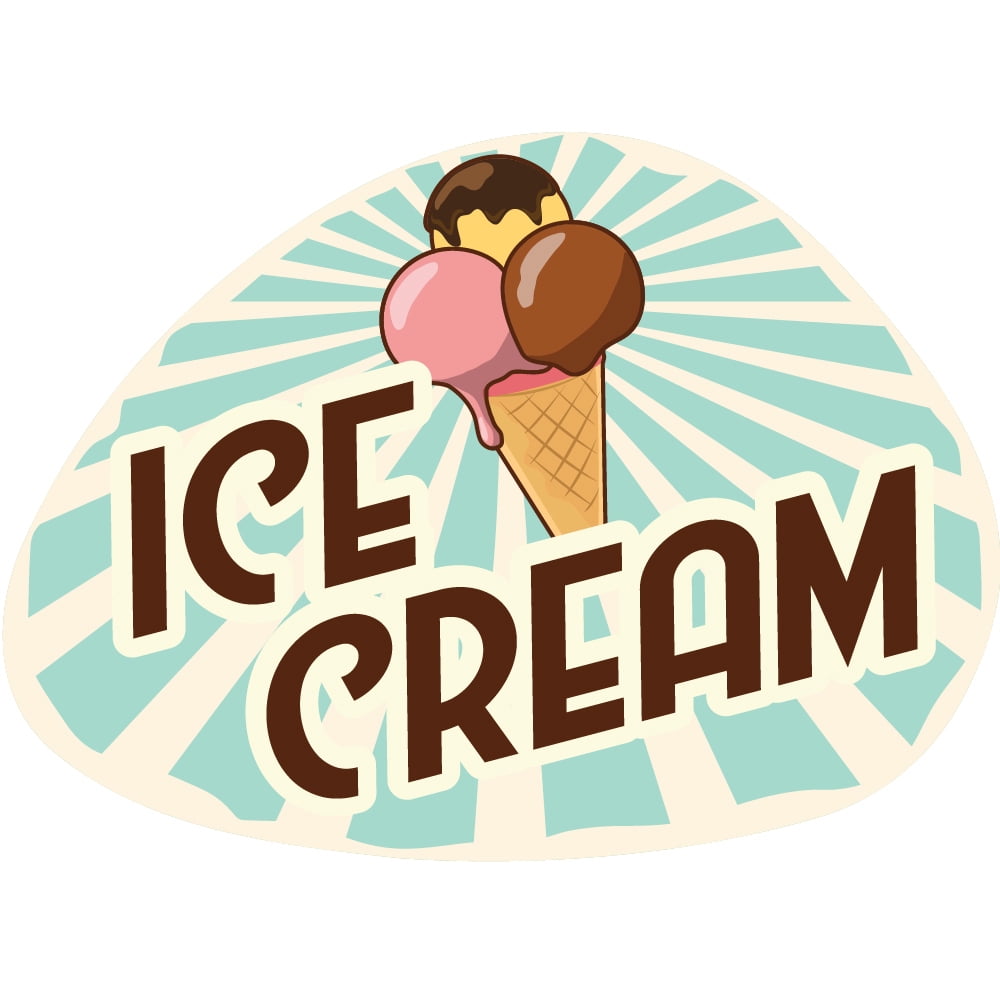 ICE CREAM 3 12" Concession Decal sign cart trailer stand sticker ...