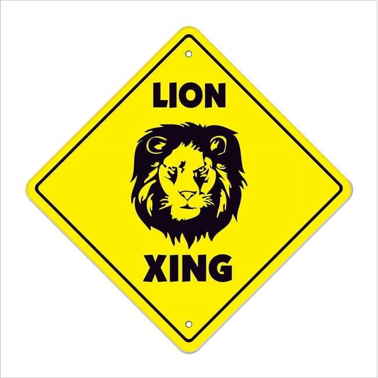 Lion Crossing Sign Zone Xing | Indoor/Outdoor | 12" Tall animals zoo ...