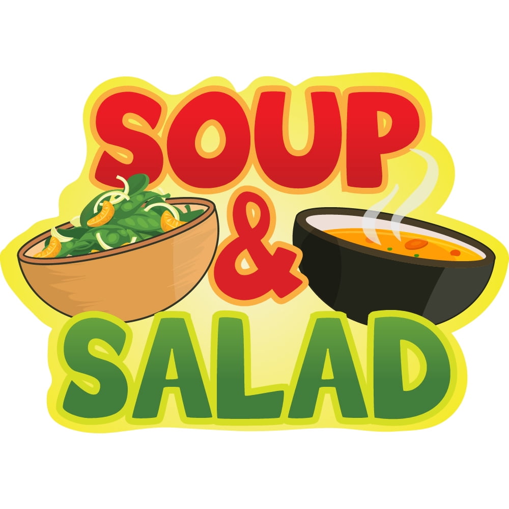 SignMission 12 in. Soup & Salad Concession Decal Sign - Cart Trailer ...