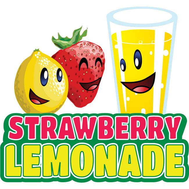 SignMission 12 in. Strawberry Lemonade Concession Decal Sign with Cart ...
