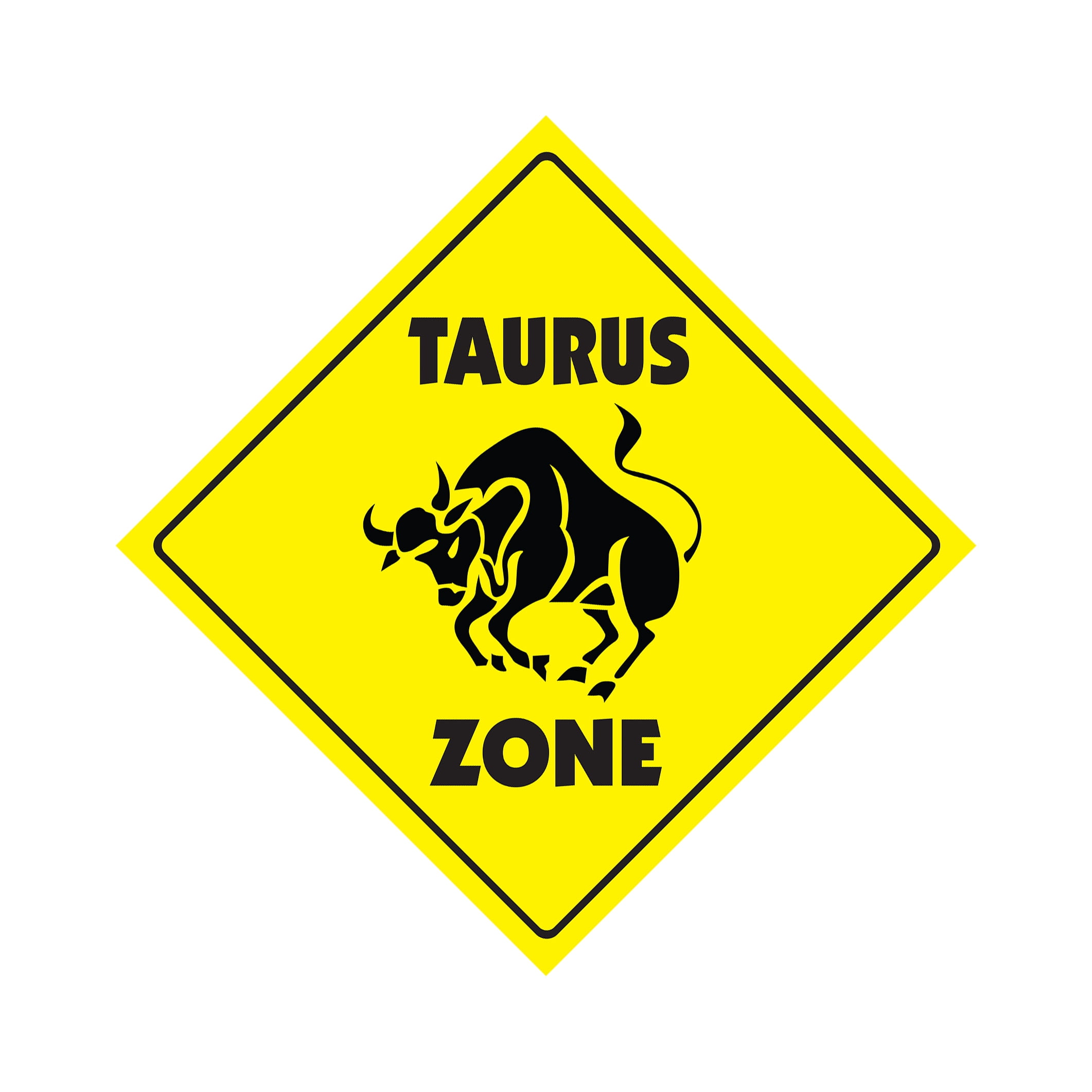 Taurus Crossing Sign Zone Xing | Indoor/Outdoor | 12" Tall zodiac ...