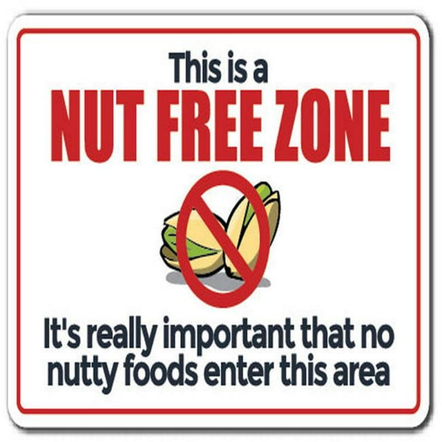 SignMission 12 in. This Is A Nut Free Zone Decal - Allergy Nuts Food ...