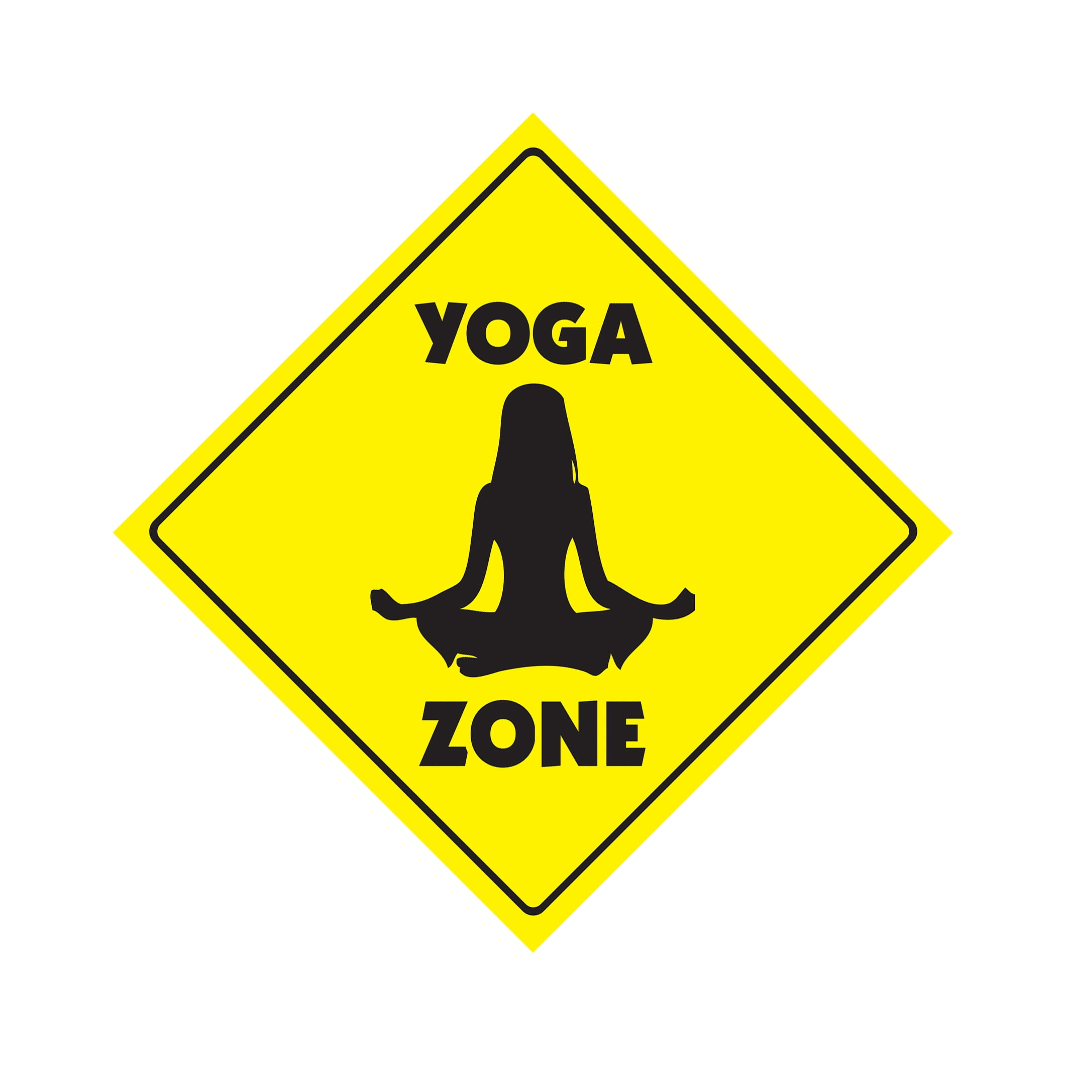 Yoga Crossing Sign Zone Xing | Indoor/Outdoor | 12" Tall meditate zen ...
