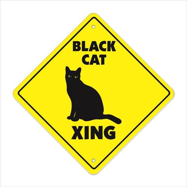 SignMission 12 x 12 in. Black Cat Crossing Zone Xing Sign - Walmart ...