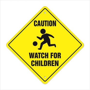 Kid Playing Caution Sign – THICK AND HEAVIER Children Safety Slow Road ...
