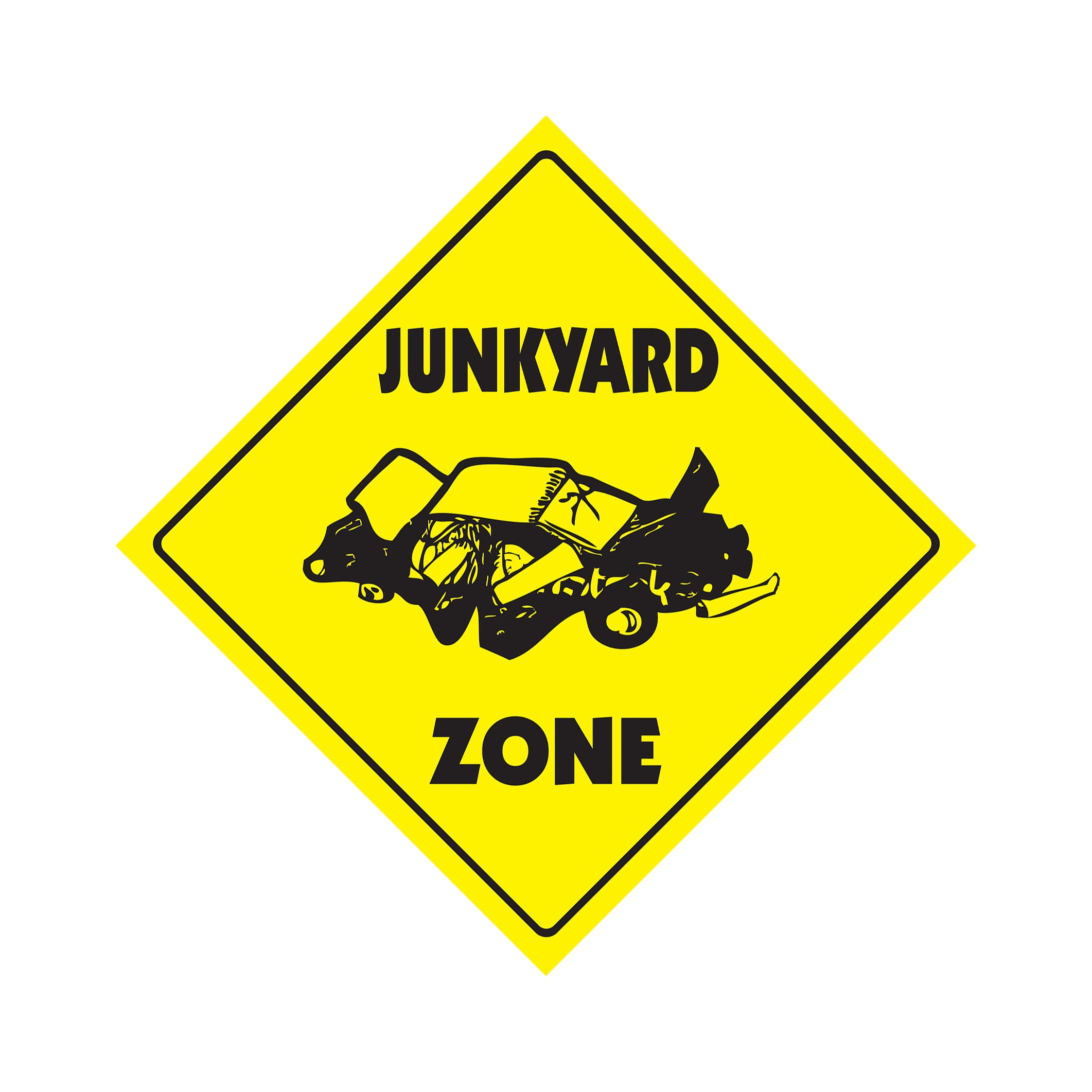 SignMission X-JUNKYARD 12 x 12 in. Junkyard Crossing Zone Xing Sign ...