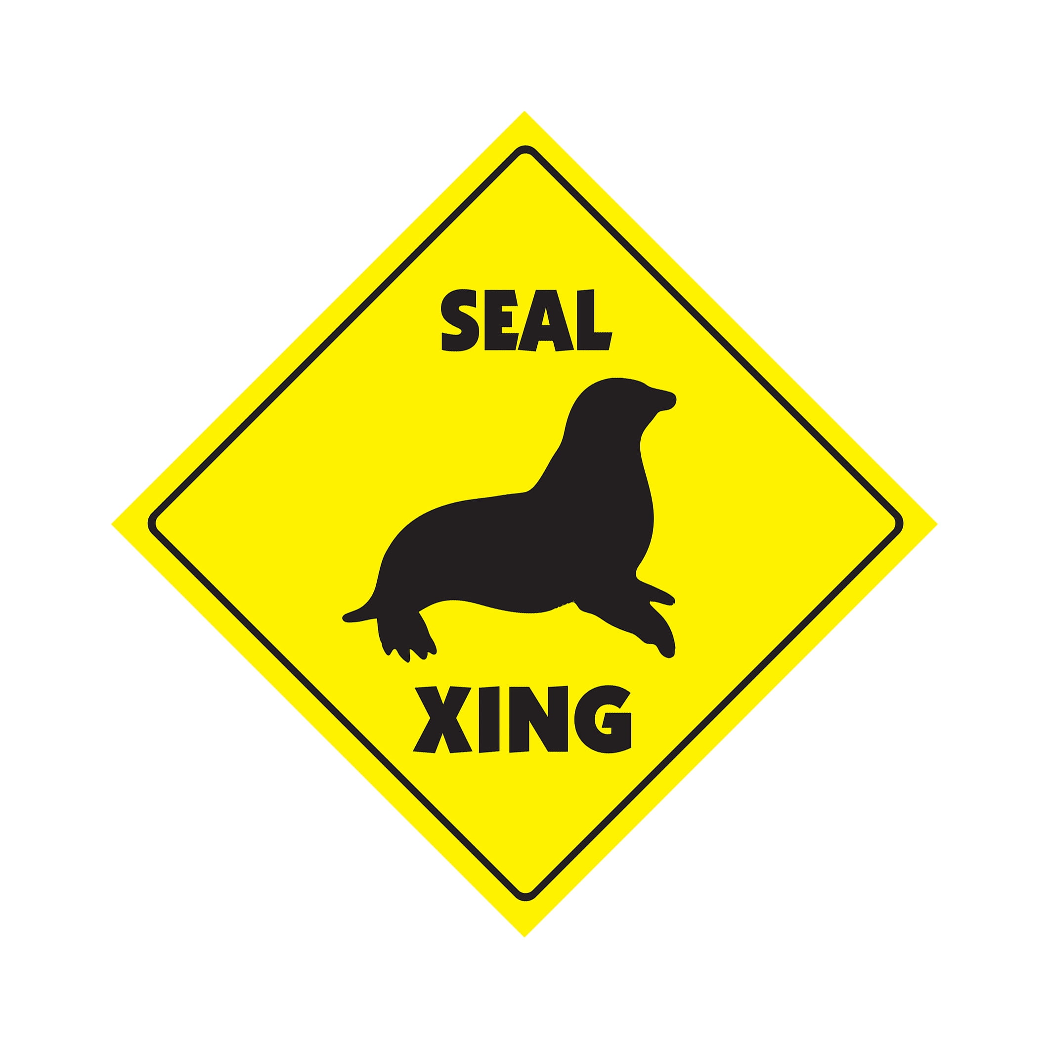 SignMission X-SEAL 12 x 12 in. Seal Crossing Zone Xing Sign - Walmart.com