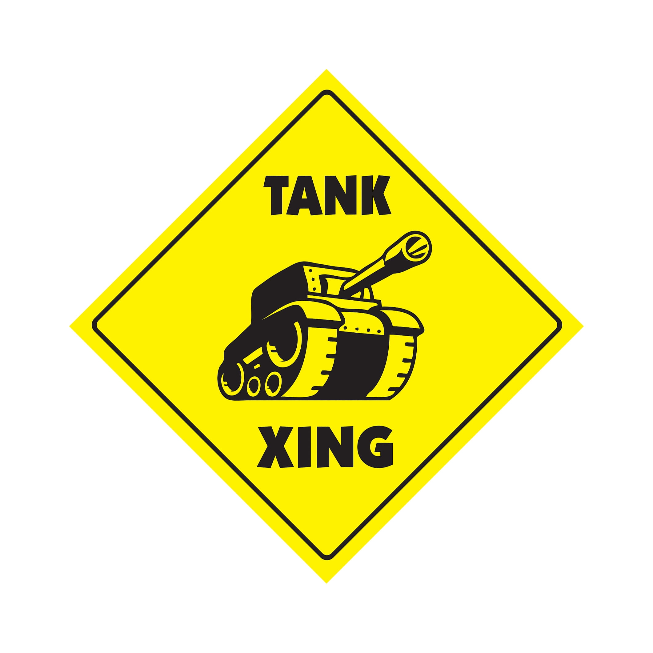 SignMission X-TANK 12 x 12 in. Tank Crossing Zone Xing Sign - Walmart.com