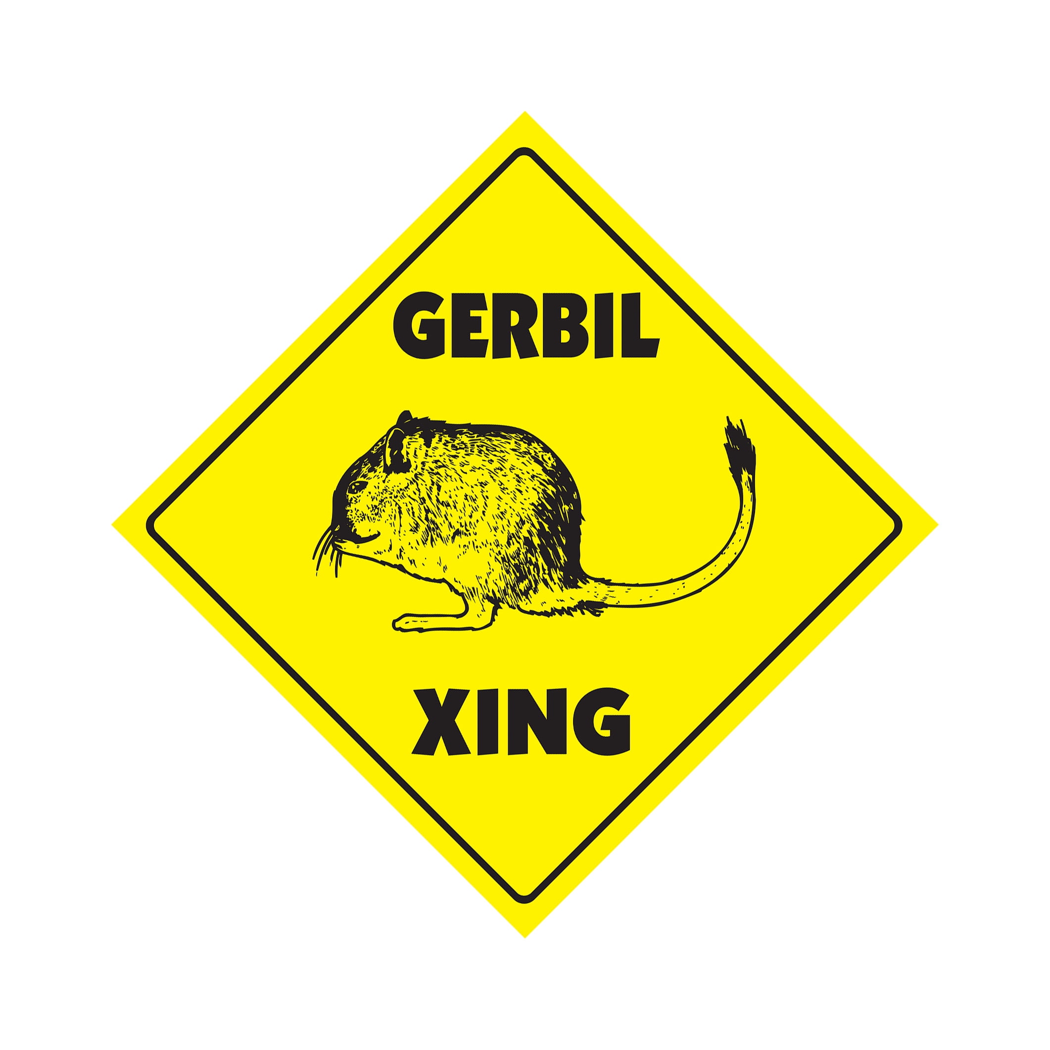Gerbil Crossing Sign Zone Xing | Indoor/Outdoor | 12" Tall animals pets ...