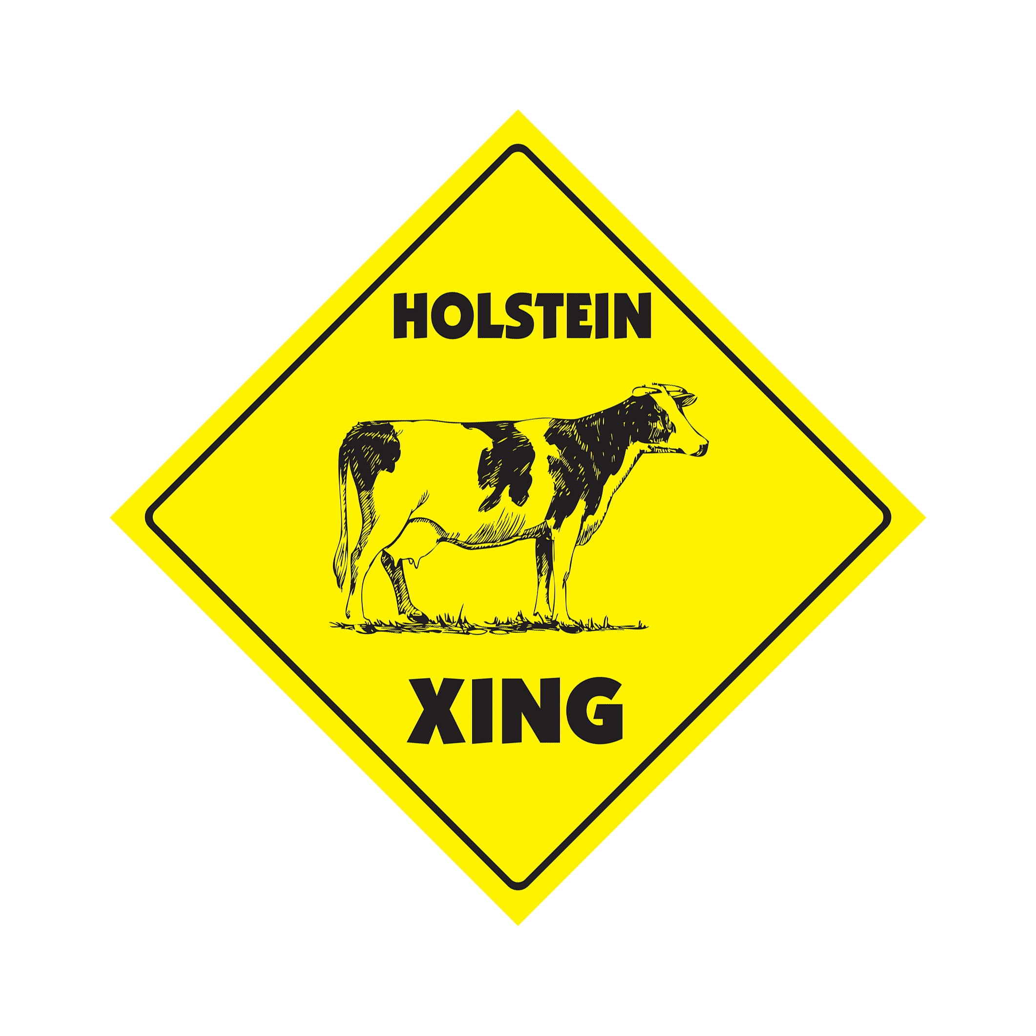 Holstein Crossing Sign Zone Xing | Indoor/Outdoor | 12" Tall cow food ...
