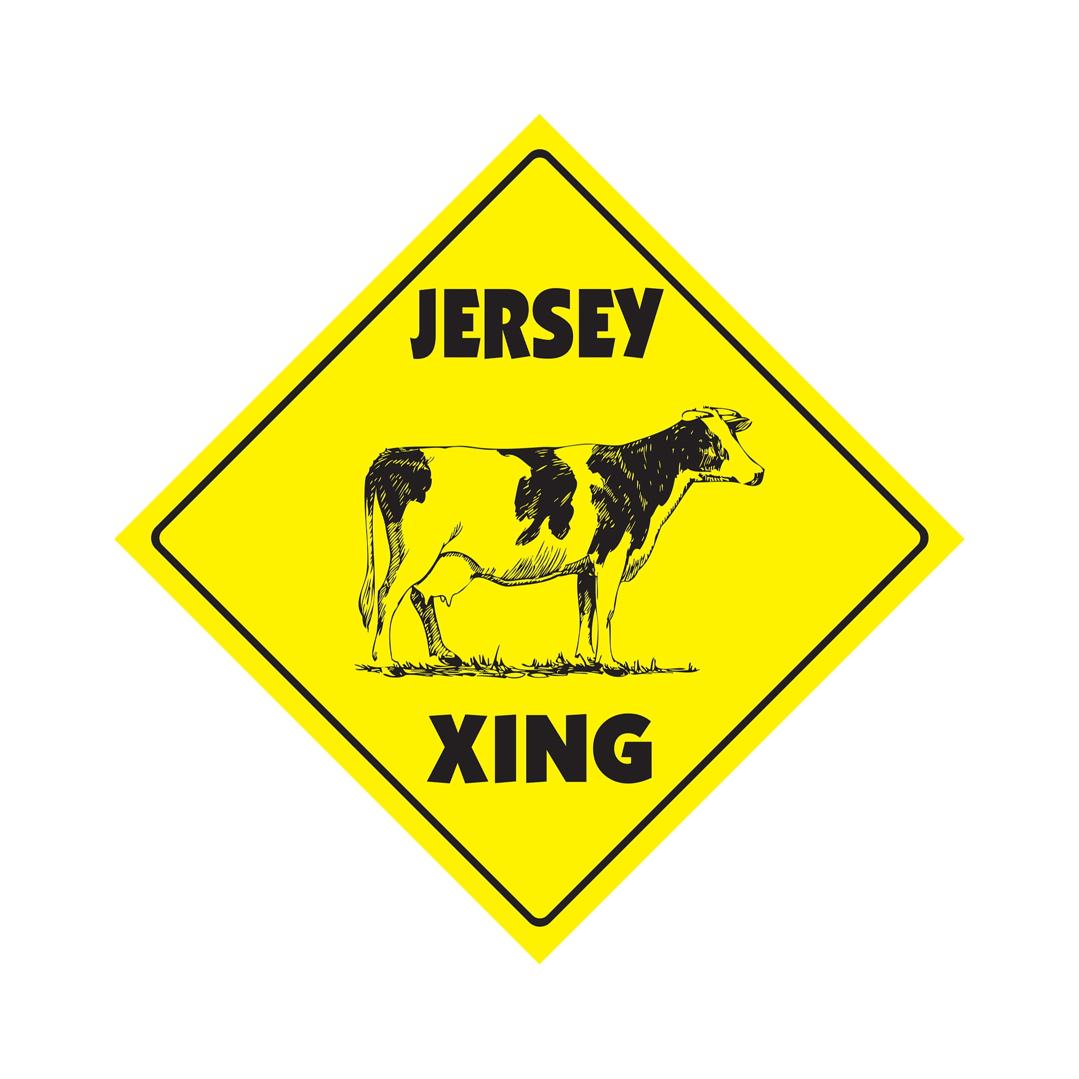Jersey Xing Crossing Sign Zone Xing | Indoor/Outdoor | 12" Tall ...