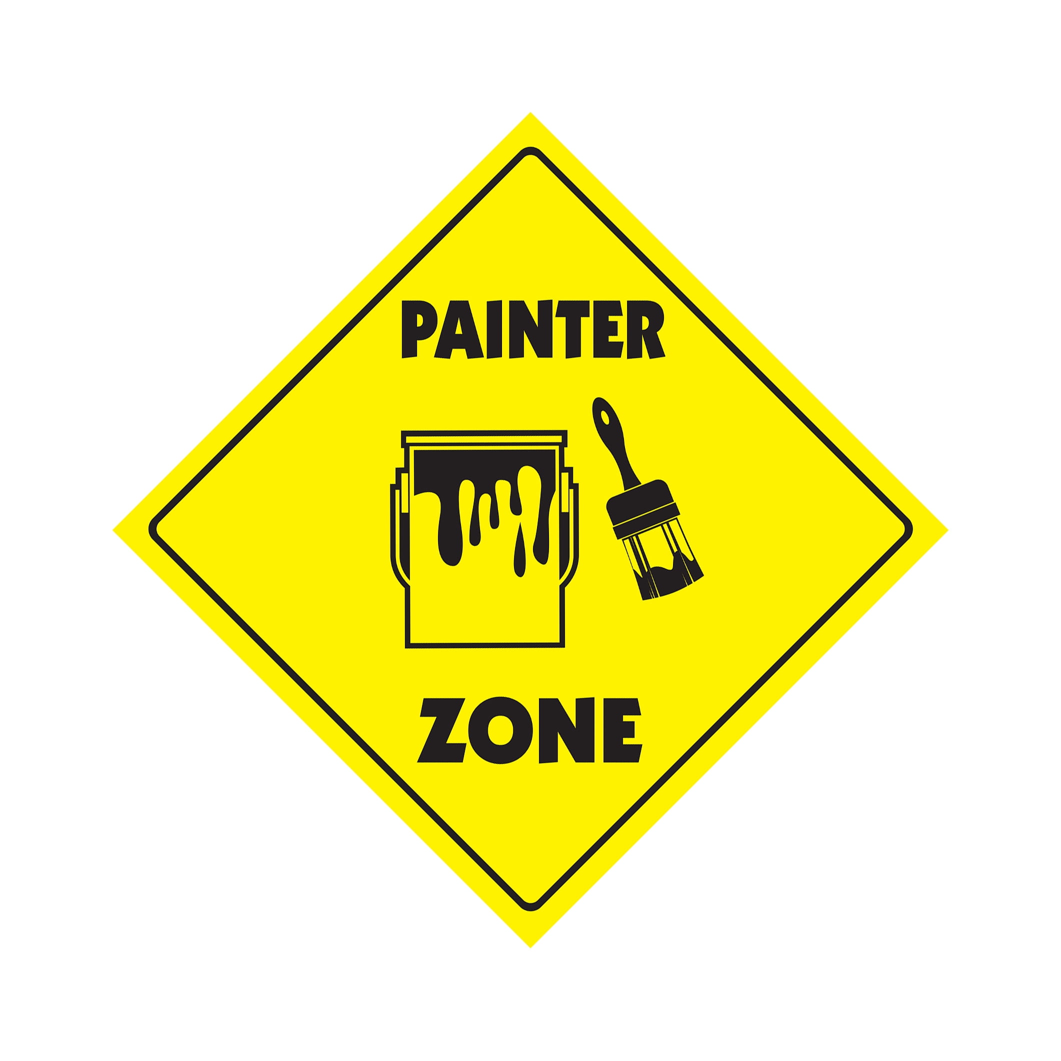 Painter Crossing Sign Zone Xing | Indoor/Outdoor | 12" Tall brush ...