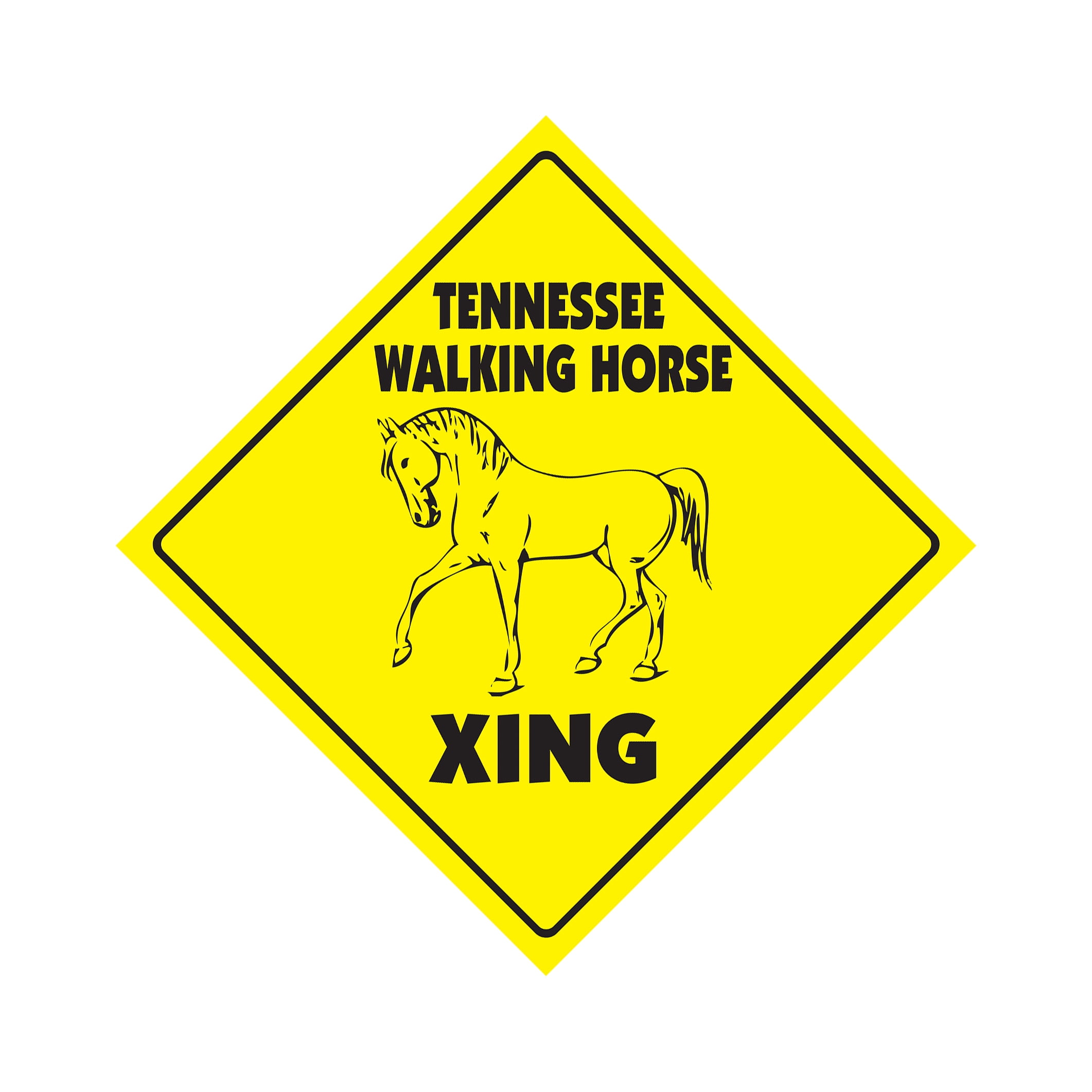 Tennessee Walking Horse Crossing Sign Zone Xing | Indoor/Outdoor | 12 ...