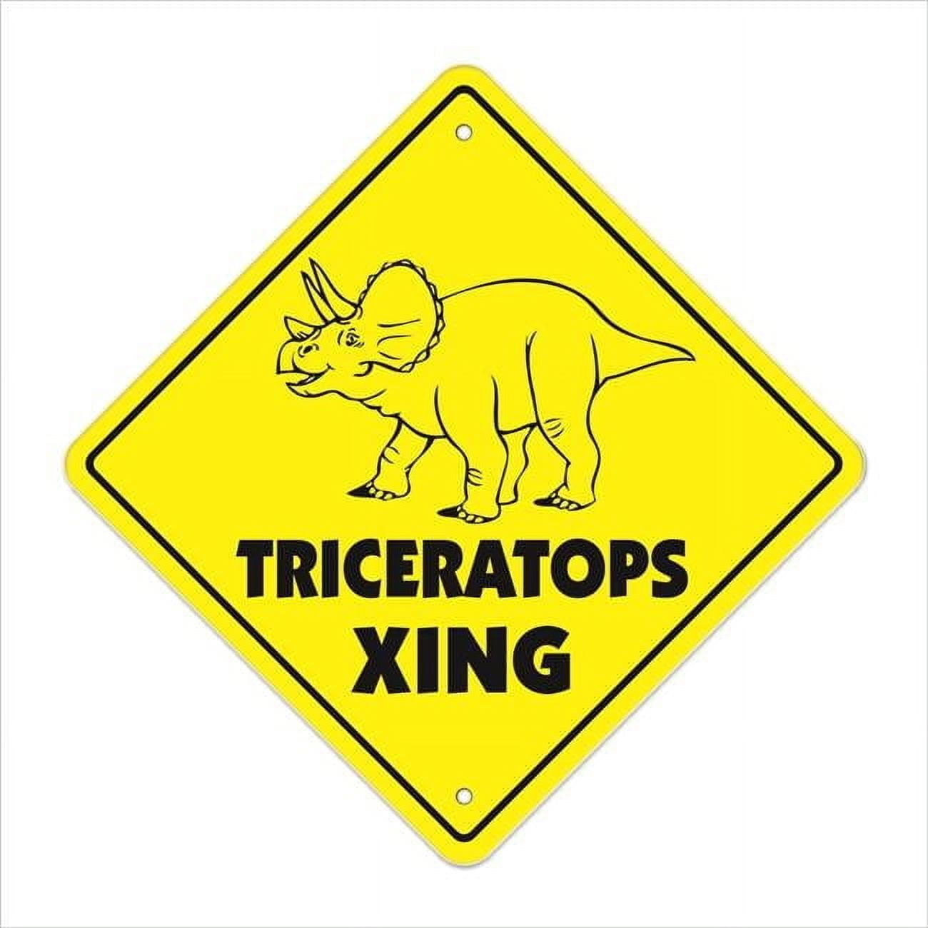 SignMission 12 x 12 in. Zone Xing Crossing Sign - Triceratops - Walmart.com