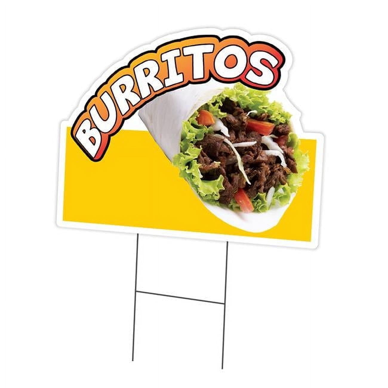 SignMission 12 x 16 in. Yard Sign & Stake - Burritos - Walmart.com