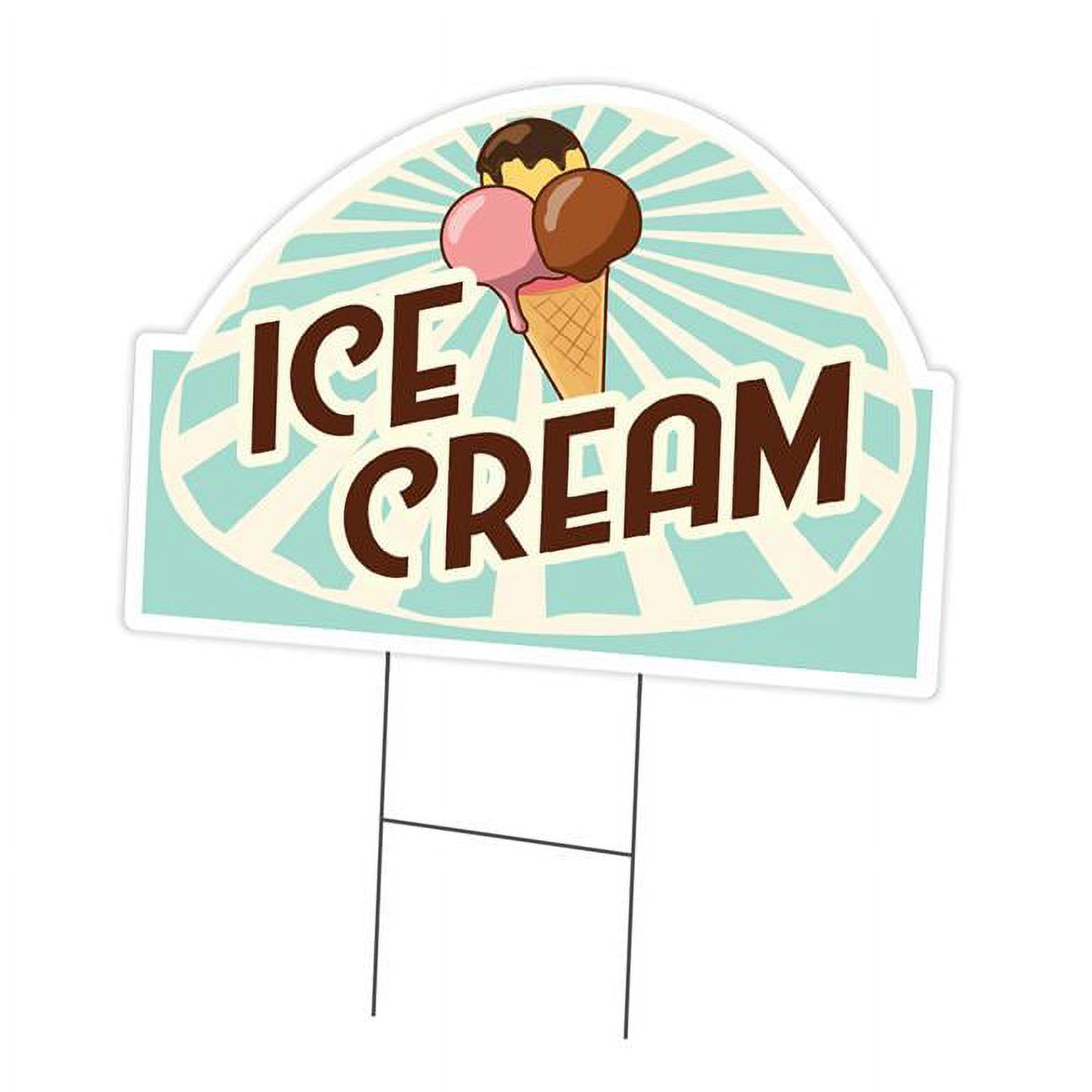 SignMission 12 x 16 in. Yard Sign & Stake - Ice Cream 3 - Walmart.com
