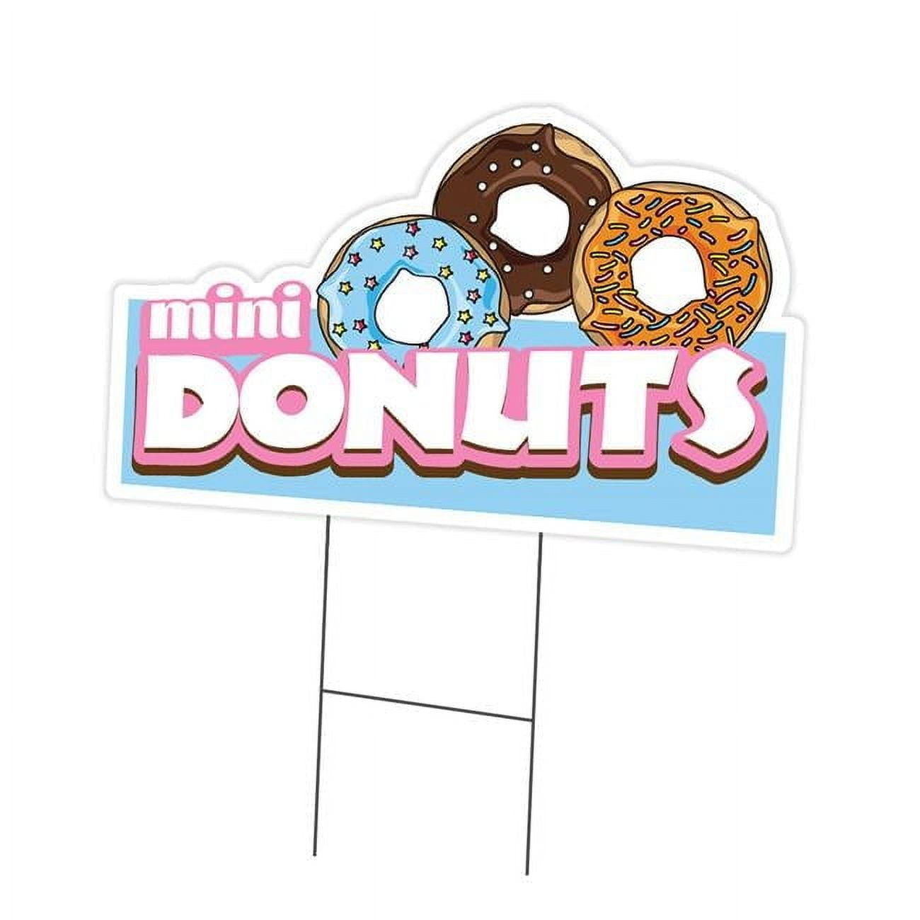 SignMission 12 x 16 in. Yard Sign & Stake - Mini Donuts - Walmart.com
