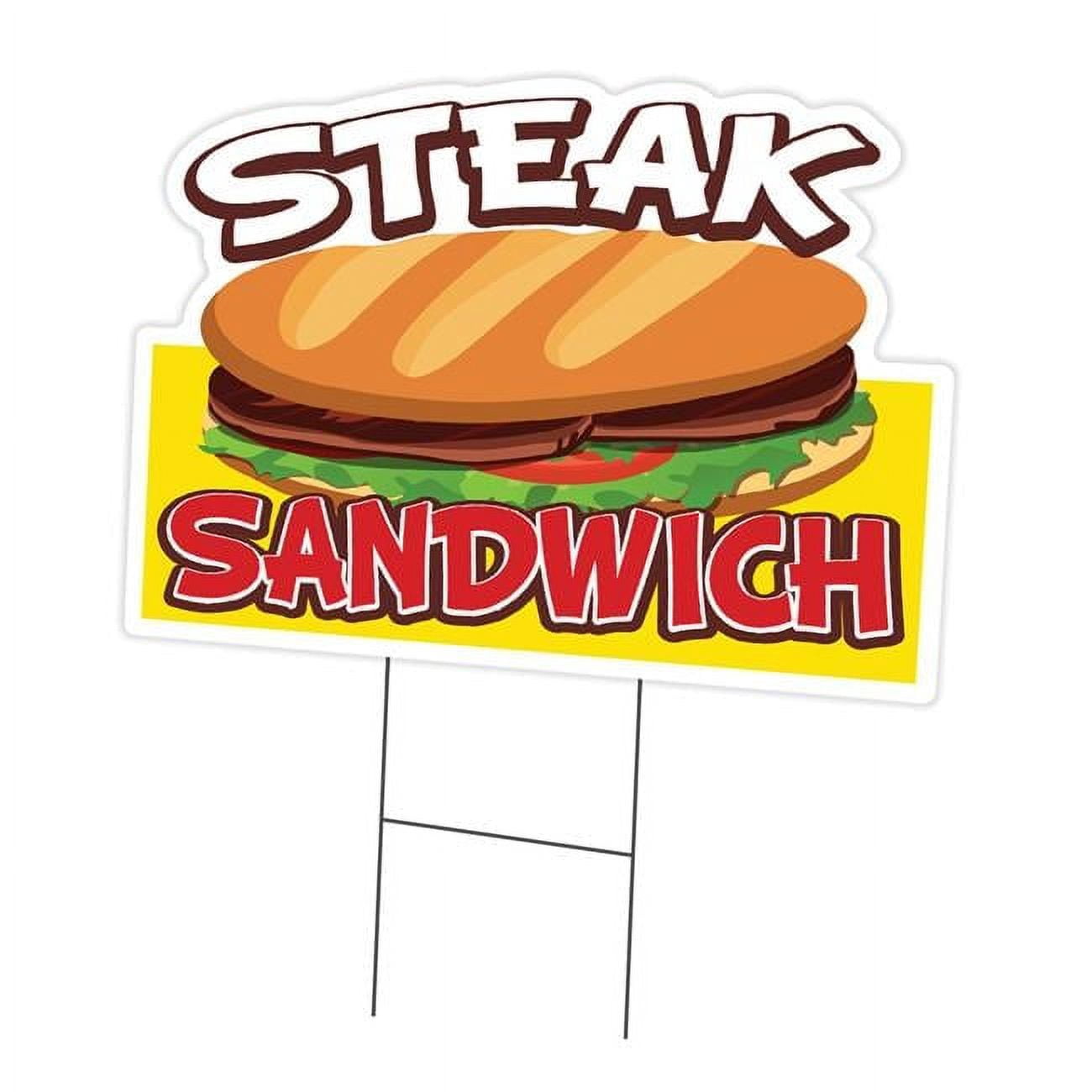 SignMission 12 x 16 in. Yard Sign & Stake - Steak Sandwich - Walmart.com