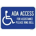 SignMission 12 x 18 in. Aluminum Sign - Ada Access for Assistance Ring ...