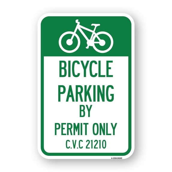 Bicycle Parking by Permit Only C.V.S. 21210 (With Bicycle Graphic) | 12 ...