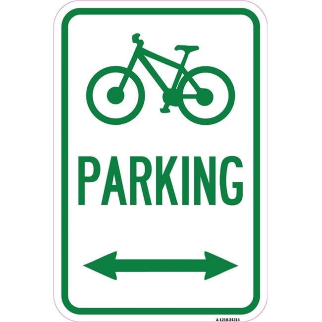 SignMission 12 x 18 in. Aluminum Sign - Bicycle Symbol Parking with ...