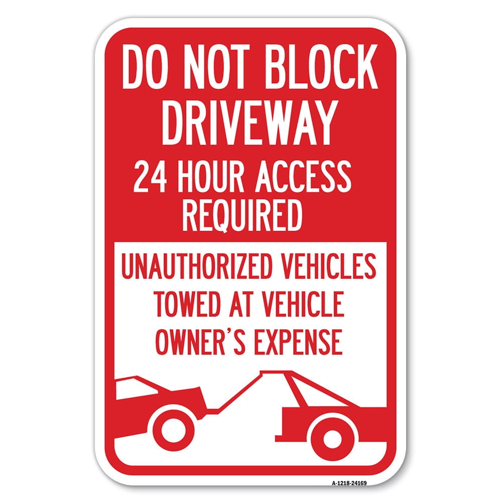 SignMission A-1218-24169 12 x 18 in. Aluminum Sign - Do Not Block ...