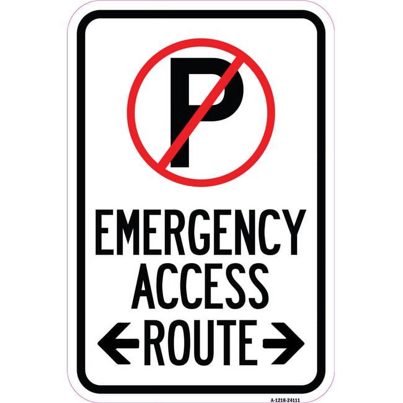 SignMission 12 x 18 in. Aluminum Sign - Emergency Access Route with ...