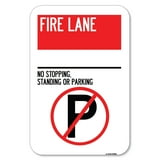 SignMission A-1218-24001 12 x 18 in. Aluminum Sign - Fire Lane - No ...