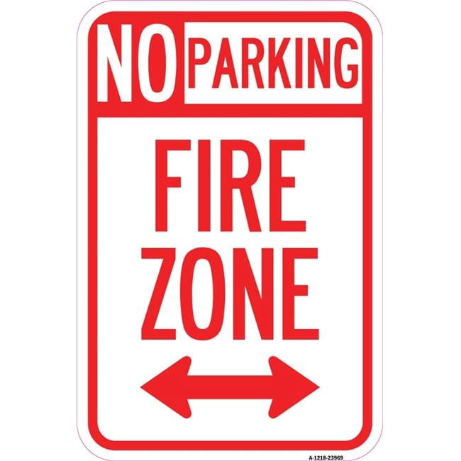 SignMission 12 x 18 in. Aluminum Sign - Fire Zone with Bidirectional ...