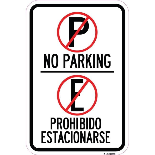SignMission 12 x 18 in. Aluminum Sign - No Parking Prohibido ...