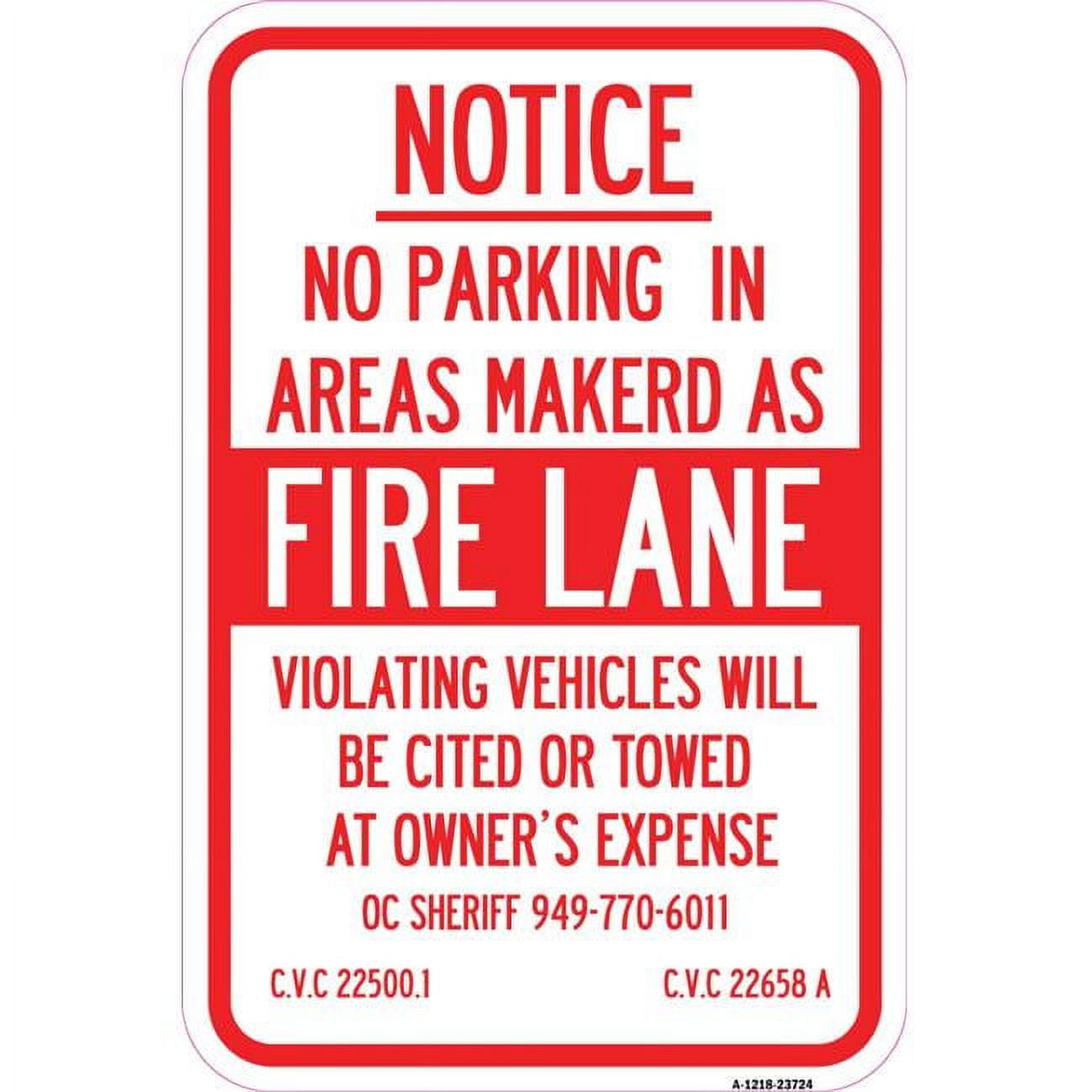 SignMission 12 x 18 in. Aluminum Sign - No Parking in Areas Marked As ...