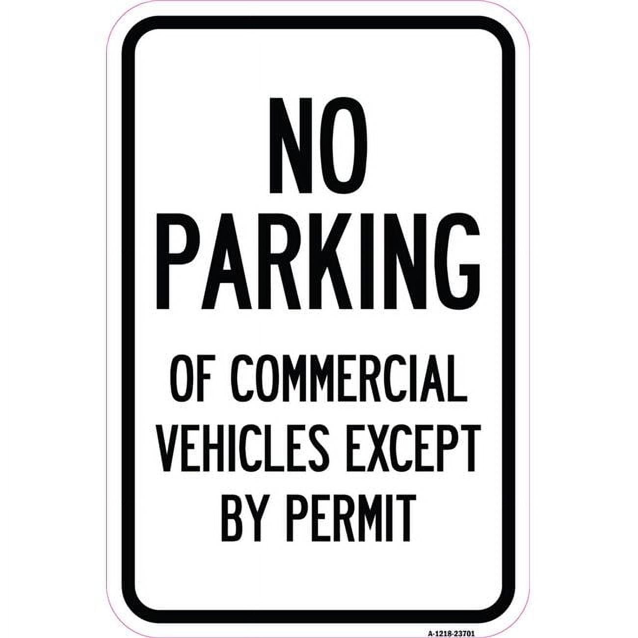 SignMission 12 x 18 in. Aluminum Sign - No Parking of Commercial ...