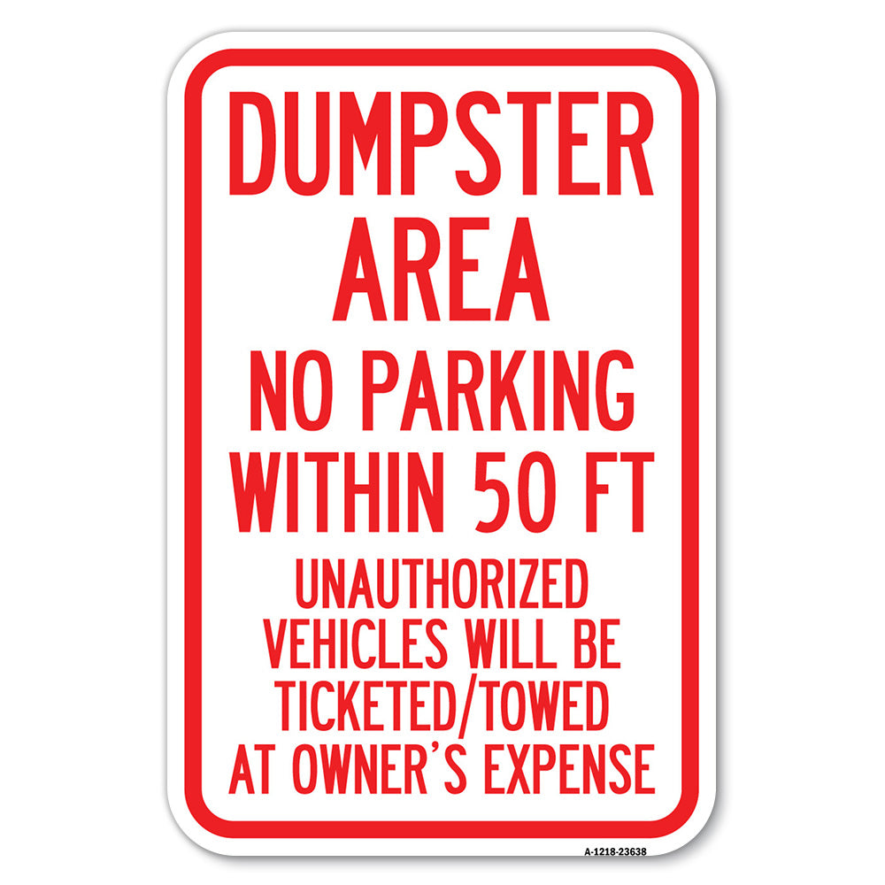 SignMission A-1218-23638 12 x 18 in. Aluminum Sign - No Parking within ...