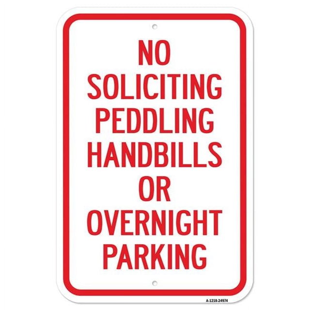 SignMission A-1218-24973 12 x 18 in. Aluminum Sign - No Soliciting ...