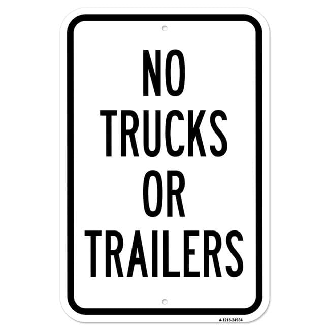 SignMission 12 x 18 in. Aluminum Sign - No Trucks or Trailers - Walmart.com