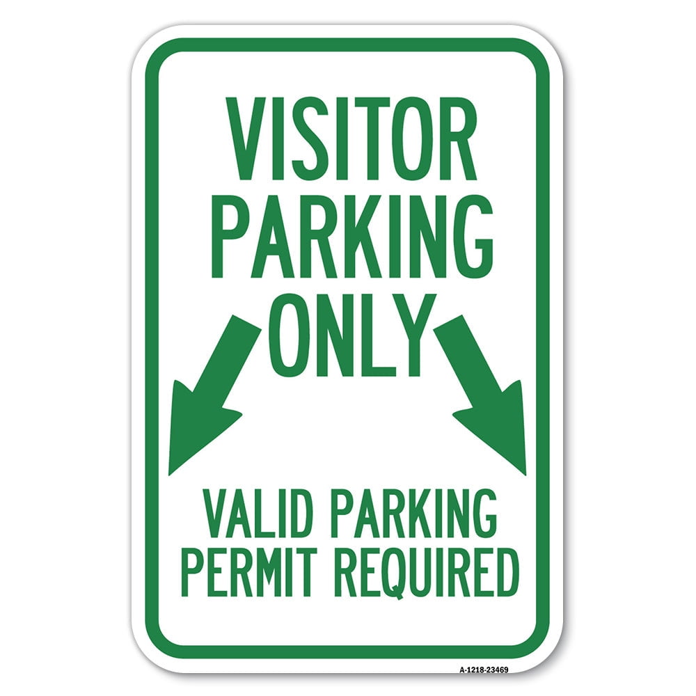 Parking Area Sign Visitors Parking Only Valid Parking Permit Required ...