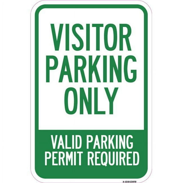 SignMission 12 x 18 in. Aluminum Sign - Parking Area Sign Visitors ...
