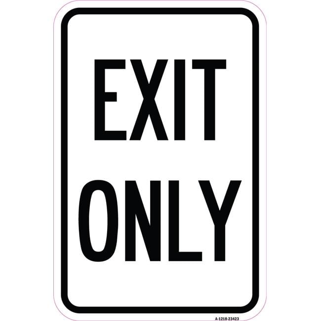 SignMission 12 x 18 in. Aluminum Sign - Parking Lot Sign Exit Only ...