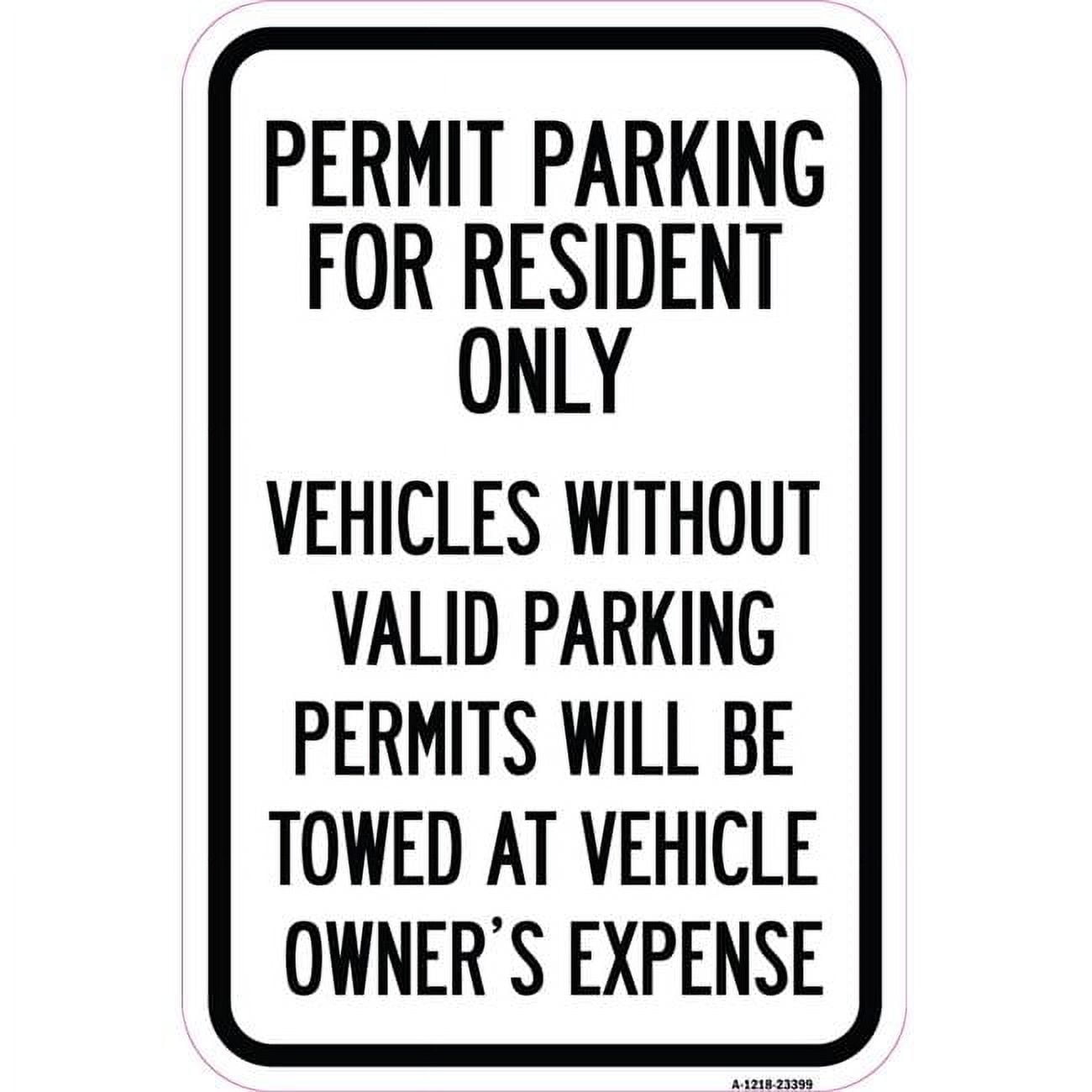 SignMission 12 x 18 in. Aluminum Sign - Parking Permit Sign Permit ...
