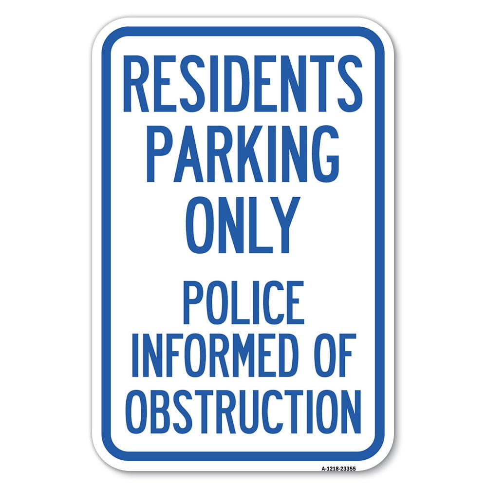 SignMission A-1218-23355 12 x 18 in. Aluminum Sign - Parking Sign ...