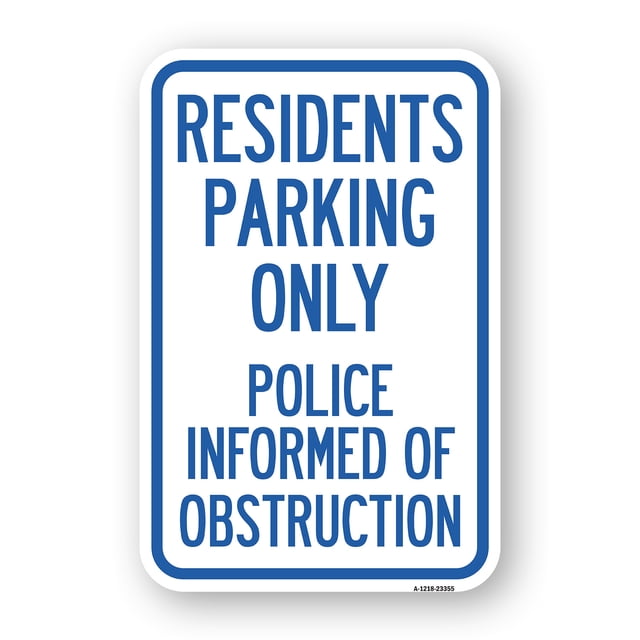 SignMission A-1218-23355 12 x 18 in. Aluminum Sign - Parking Sign ...