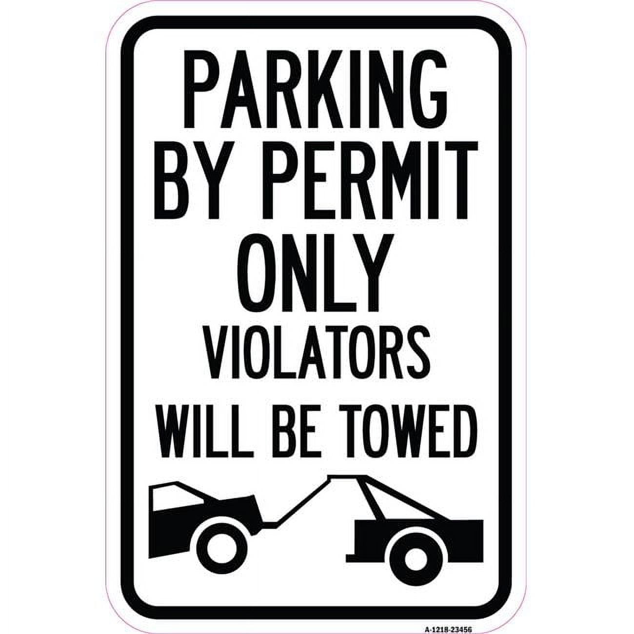 SignMission 12 x 18 in. Aluminum Sign - Parking by Permit Only ...