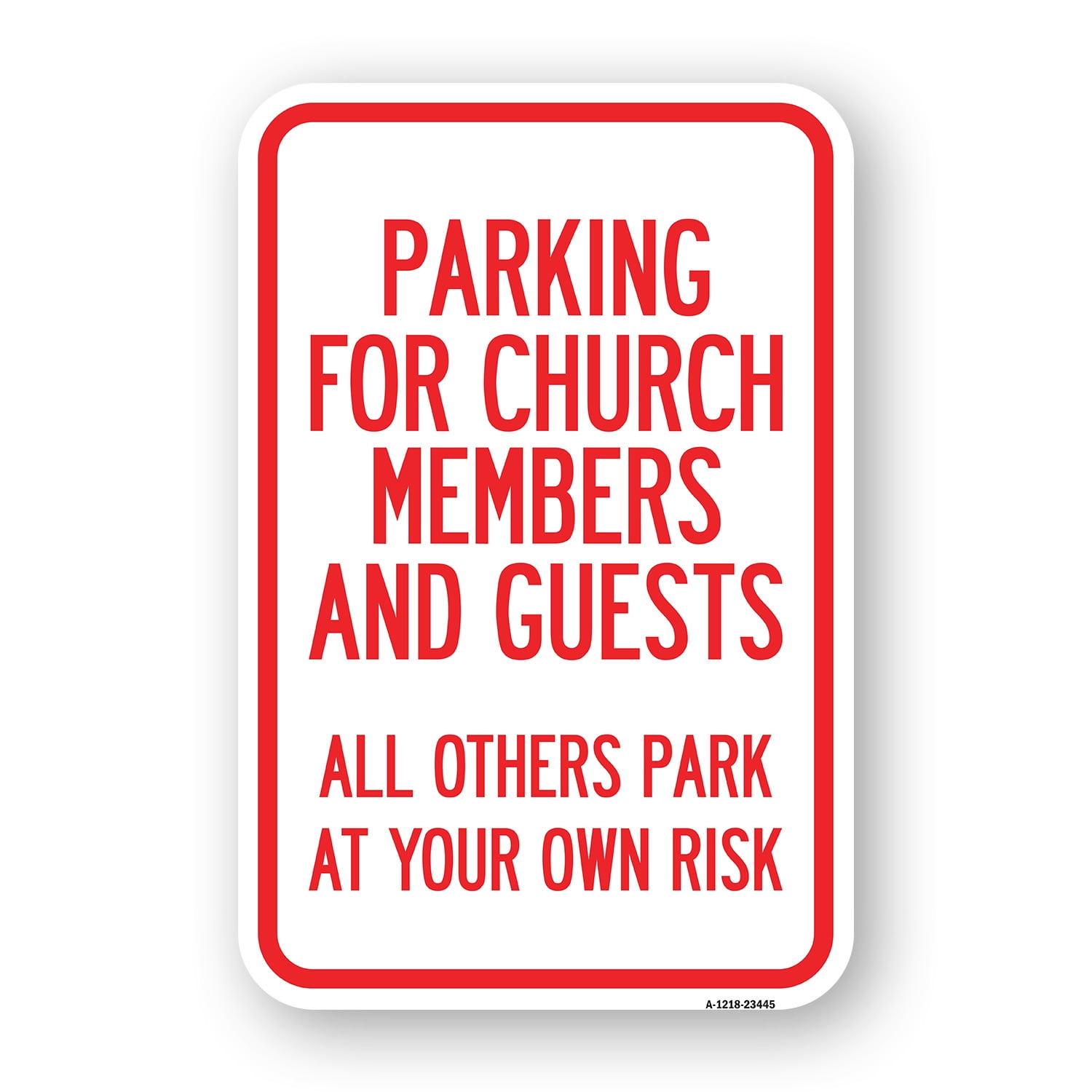 SignMission A-1218-23445 12 x 18 in. Aluminum Sign - Parking for Church ...