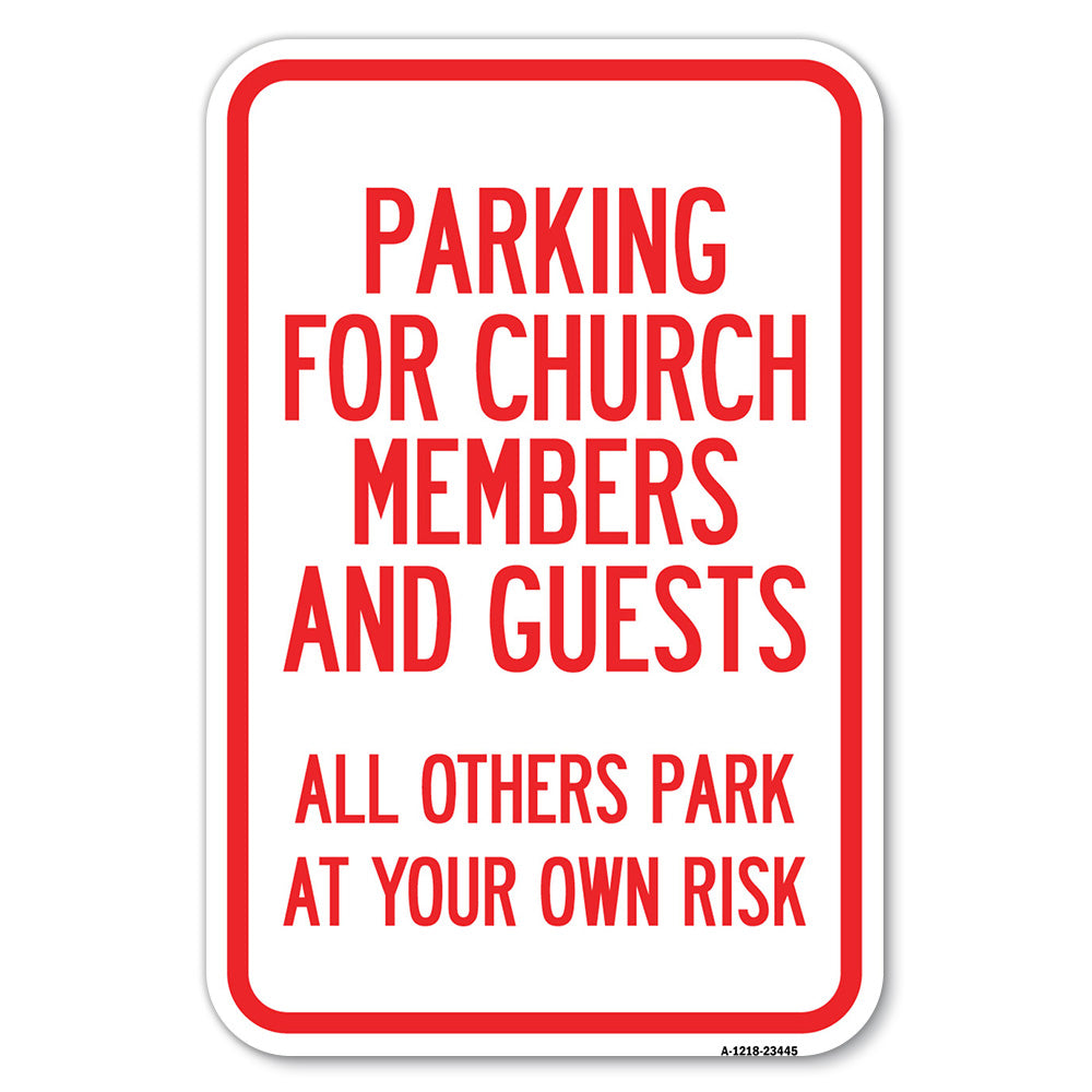 SignMission A-1218-23445 12 x 18 in. Aluminum Sign - Parking for Church ...