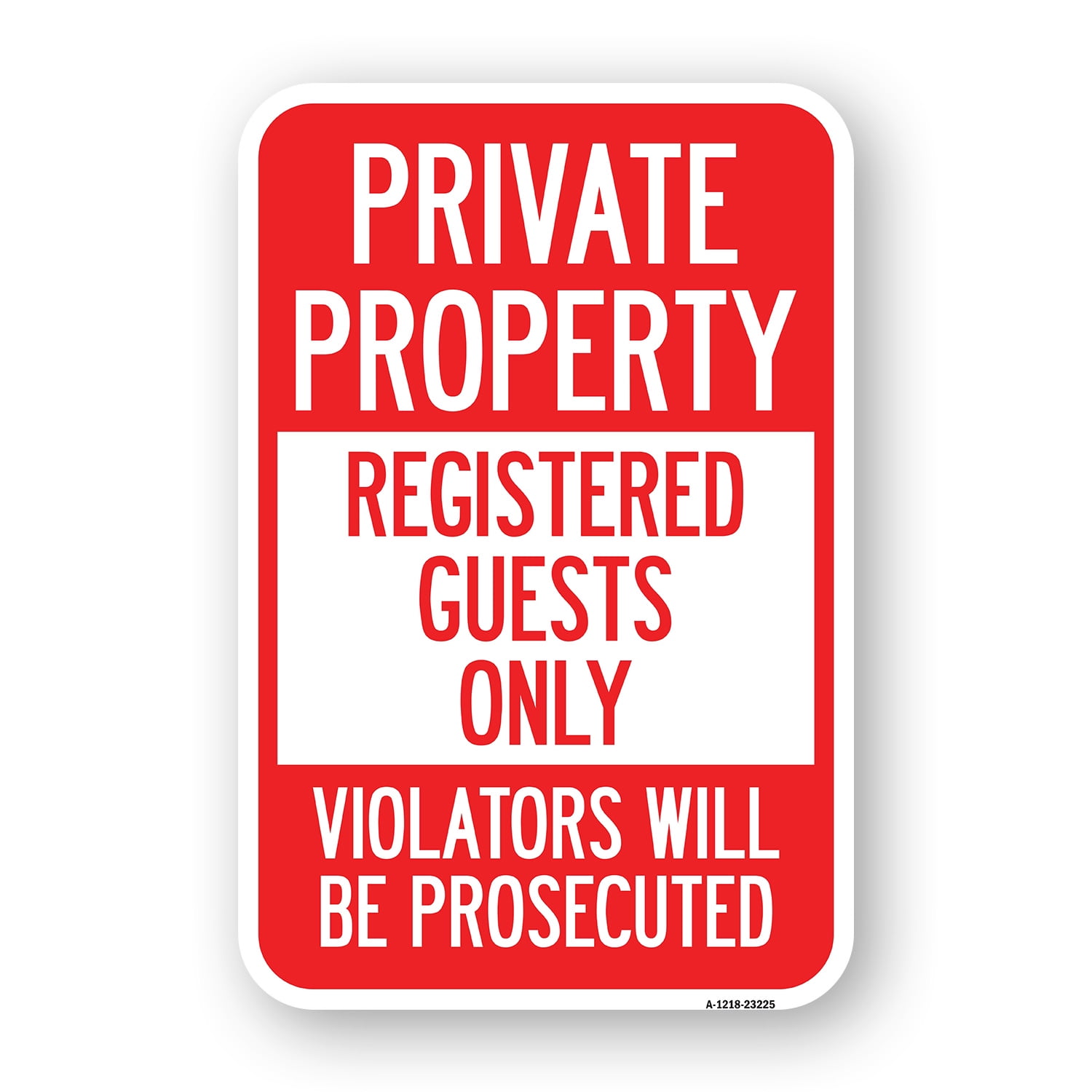 SignMission A-1218-23225 12 x 18 in. Aluminum Sign - Registered Guests ...
