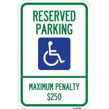 SignMission 12 x 18 in. Aluminum Sign - Reserved Parking Violators Will ...