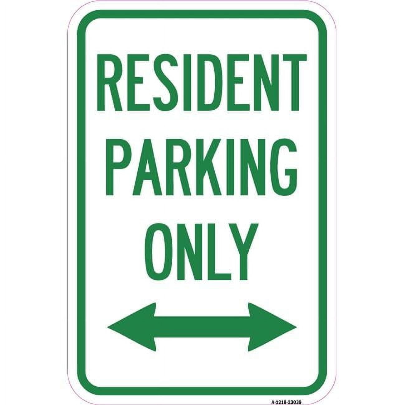 SignMission 12 x 18 in. Aluminum Sign - Reserved Parking Sign Resident ...