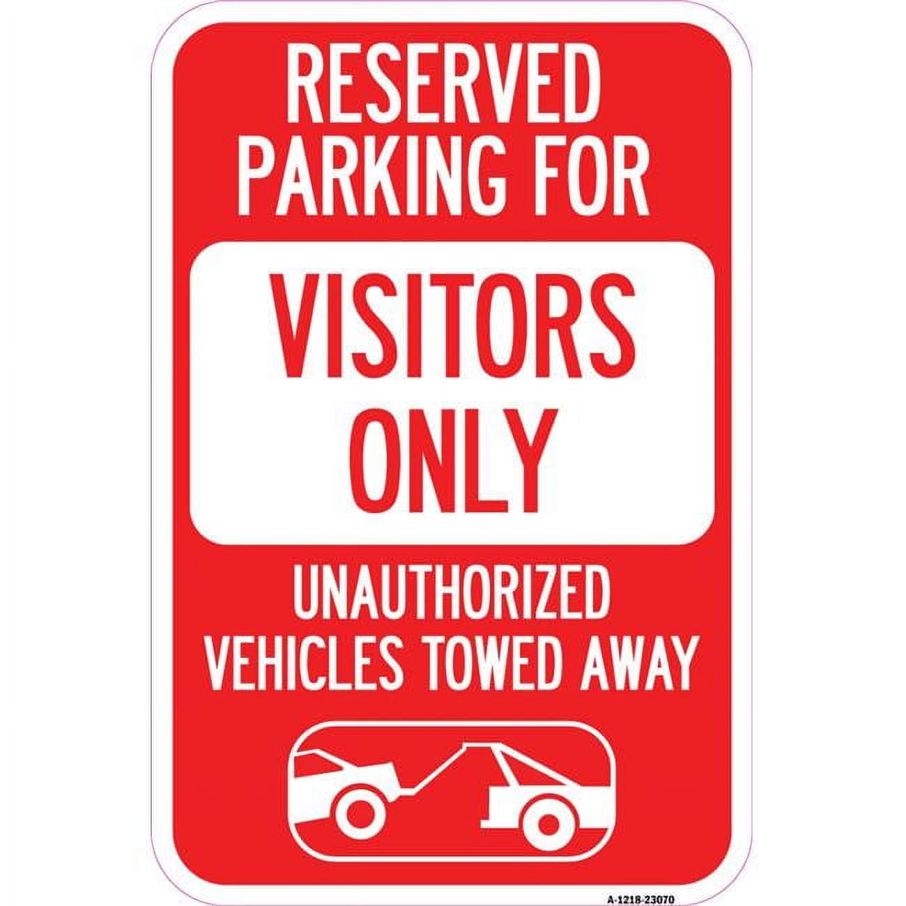 SignMission 12 x 18 in. Aluminum Sign - Reserved Parking for Visitors ...
