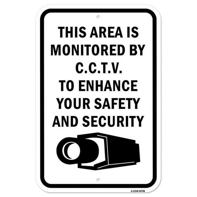 SignMission 12 x 18 in. Aluminum Sign - This Area is Monitored by CCTV ...