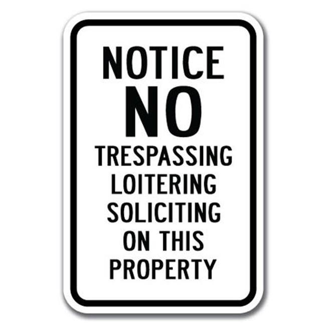 10X14 No Trespass Sign, Orange & Black Aluminum Privacy Sign by HY-KO ...